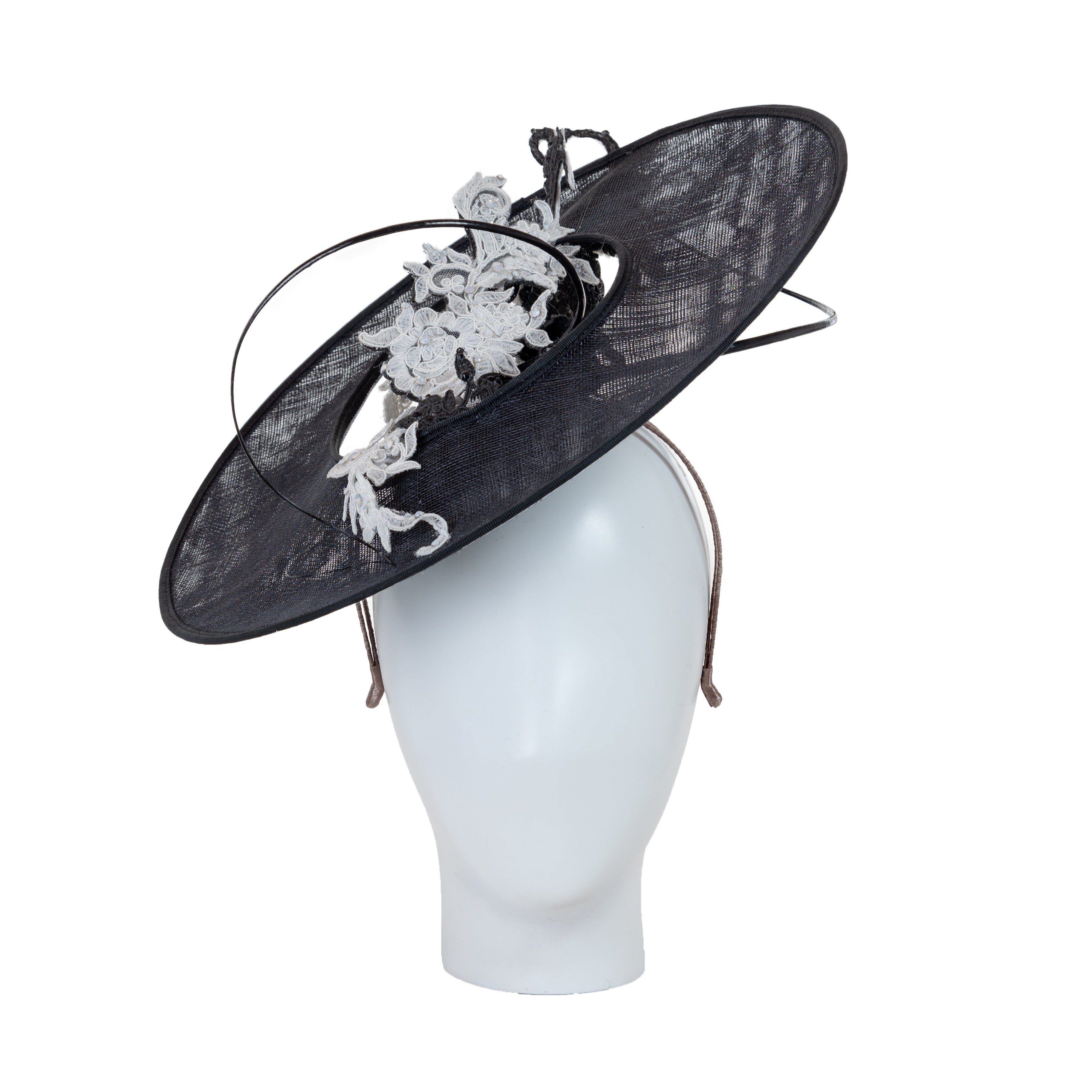 Franklin | Wide Brim Monochrome Wedding Hat | Vivien Sheriff