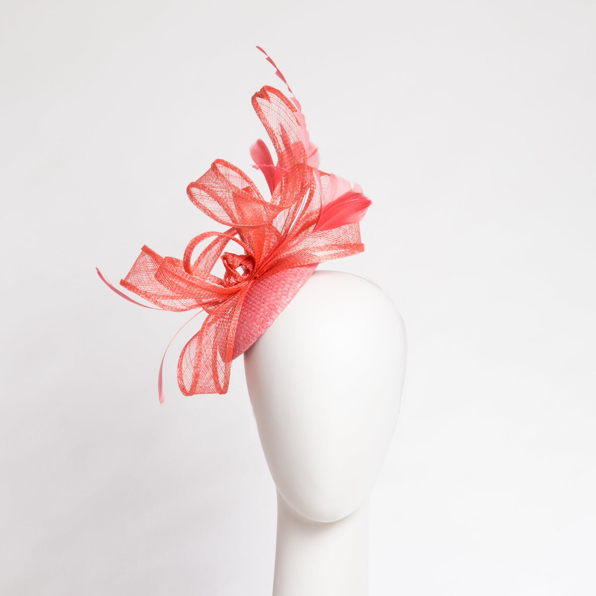 Silver Wedding Fascinator | Coral Wedding Fascinator | Vivien Sheriff